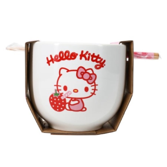 Hello Kitty | Other | Hello Kitty Ceramic Bowl With Chopsticks Set ...